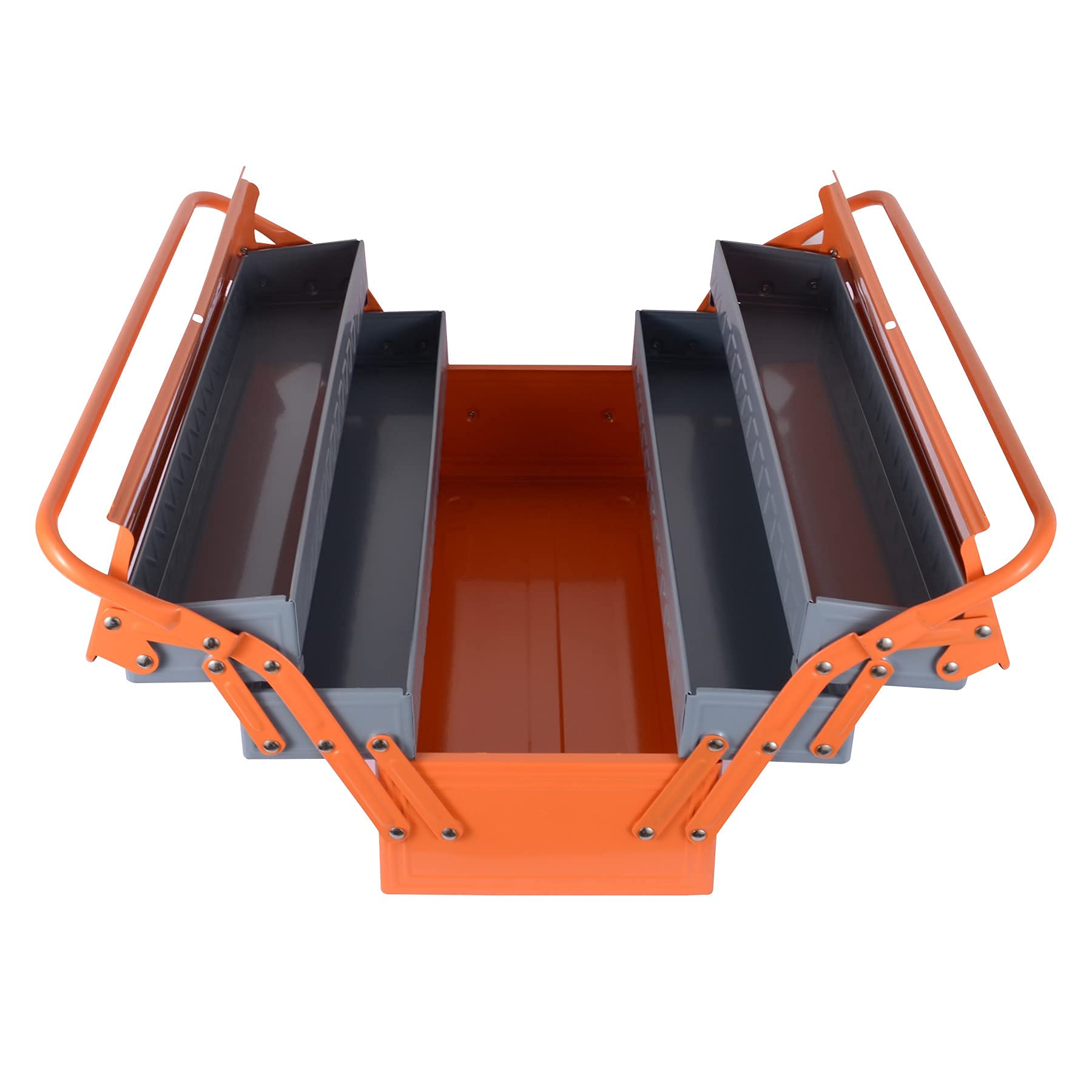 EZPHIX Cantilever Metal Tool Box, Portable 5-Tray Steel Tool Chest Cabinet,orange