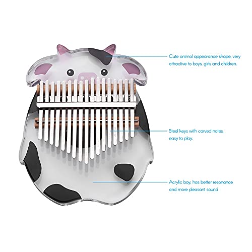 KXDFDC 17 Keys Crystal Kalimba Thumb Piano Cute Acrylic Kalimba with Storage Case Tuning Hammer for Children Adults Beginners
