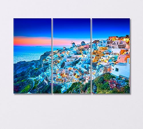 Fira Town on Santorini Island Greece Canvas Print 1 Panel / 36x24 inches