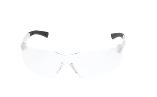 MCR Safety Glasses BK110 Clear Polycarbonate Lens with UV Protection and Scratch Resistant Coating, Soft Non-Slip Temple and Nose Piece, 1 Pair