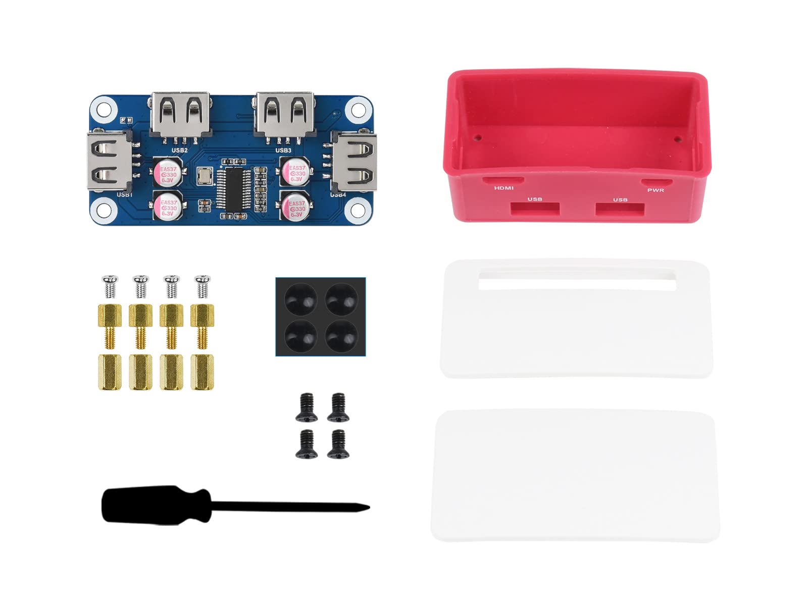Waveshare USB HUB Box for Raspberry Pi Zero Series 4X USB 2.0 Ports Suitable for Raspberry Pi Zero Series