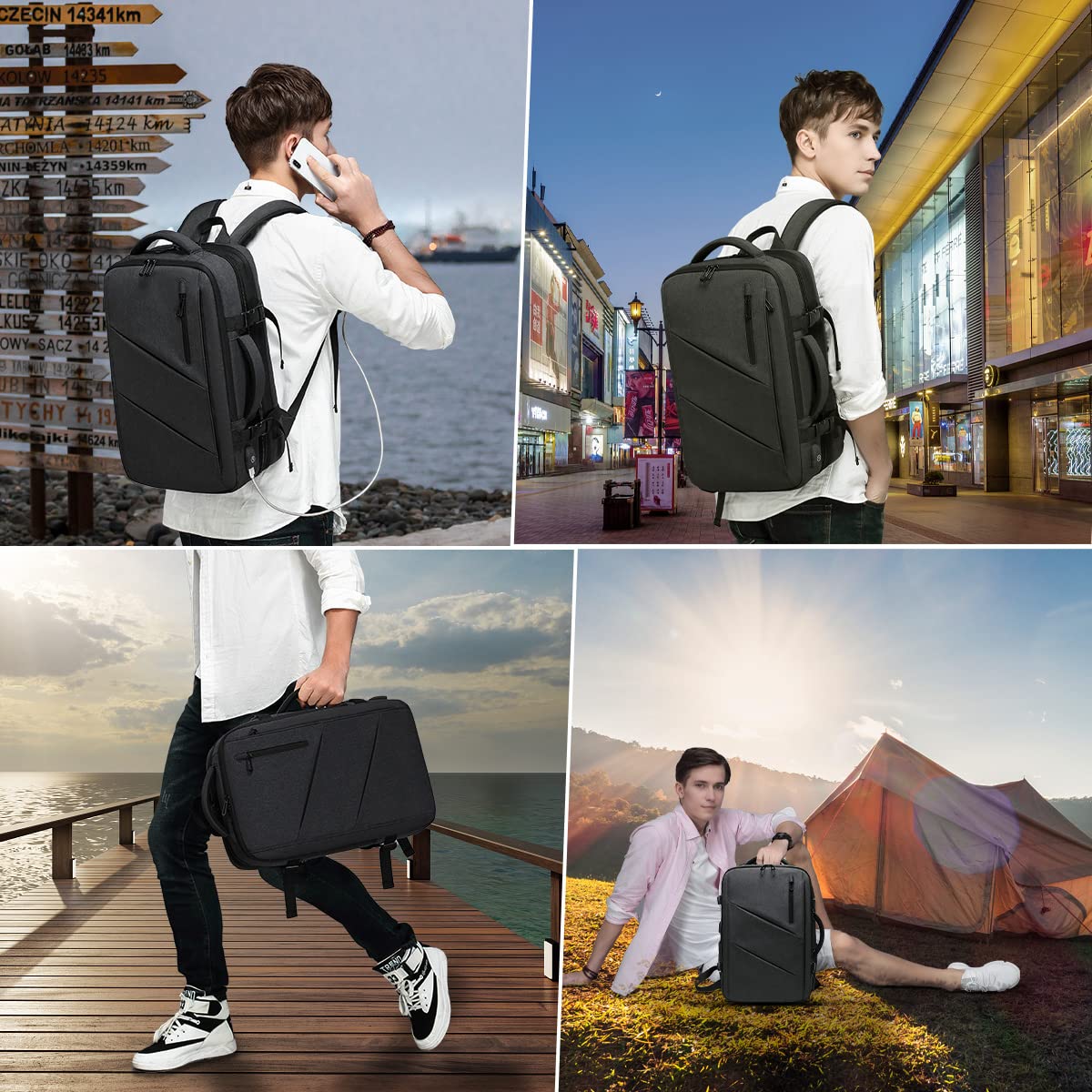GYakeog Laptop Backpack 17.3 inch Backpack for Men Backpack with Laptop Compartment Business Backpack with USB Charging Port Computer Backpack Waterproof for Travel Work Daily