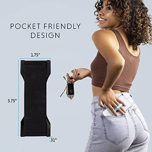 LoveHandle PRO Premium Phone Grip - Silicone Phone Strap - Magnetic Phone Mount and Kickstand for Smartphone and Tablet - Fern Green Silicone on Clear Base