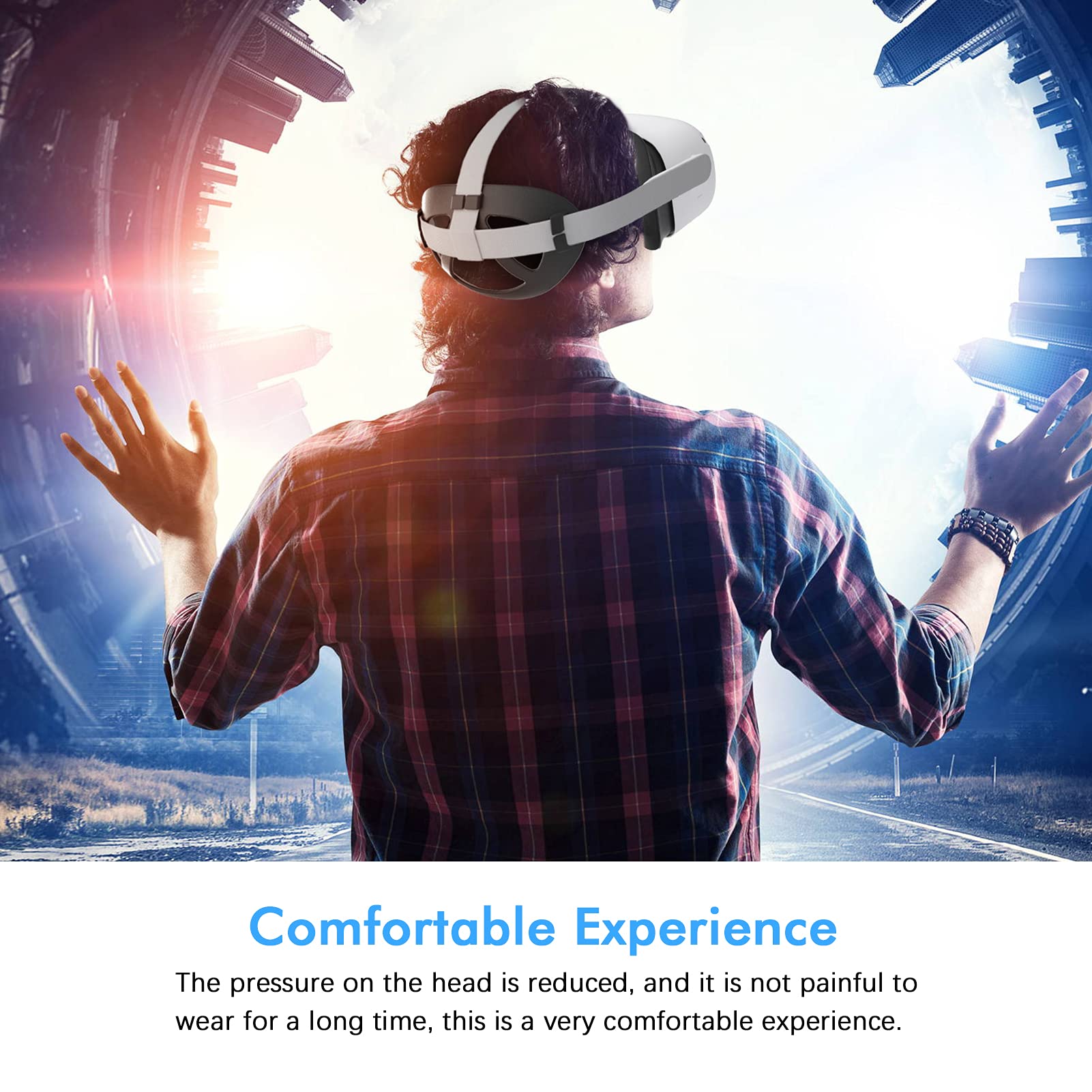 EWalos Silicone Head Back Padding for Oculus Quest 2, Upgraded VR Elite Strap Replacement Accessories, Effective Reduce Head Pressure & Refuse Headset Slide, Thickened High Strength Design