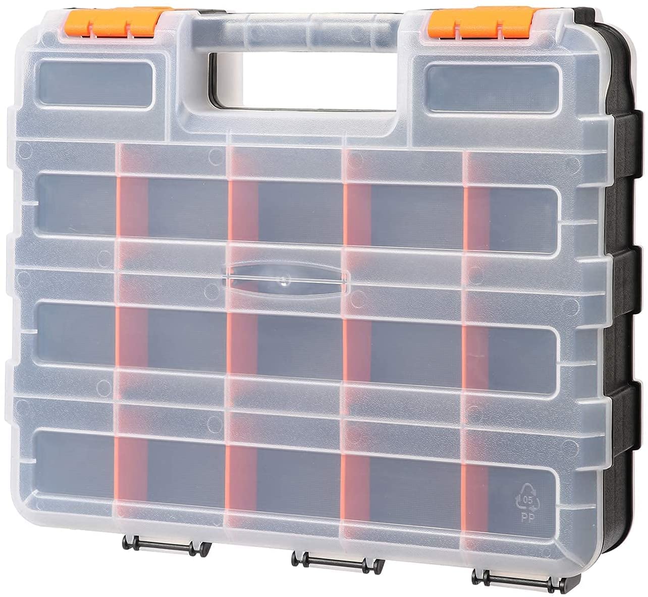 Hn with Yn Double-sided tool storage box, screw organizers and storage bins, small parts organizer box, suitable for storing screws, nuts and Fishing Lures Baits Fishing Hooks other small tool boxes