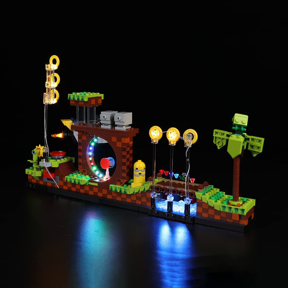 Kyglaring LED Lighting Kit Only Lights Set Designed for Lego Ideas The Hedgehog β Green Hill Zone 21331 Model Building Kit - without Lego Set (Sound Version)