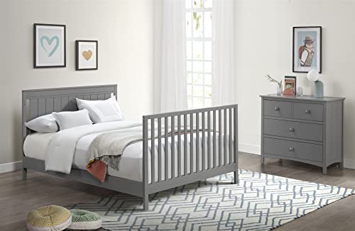 Oxford Baby Lazio 4-in-1 Convertible Crib, Dove Gray, GreenGuard Gold Certified