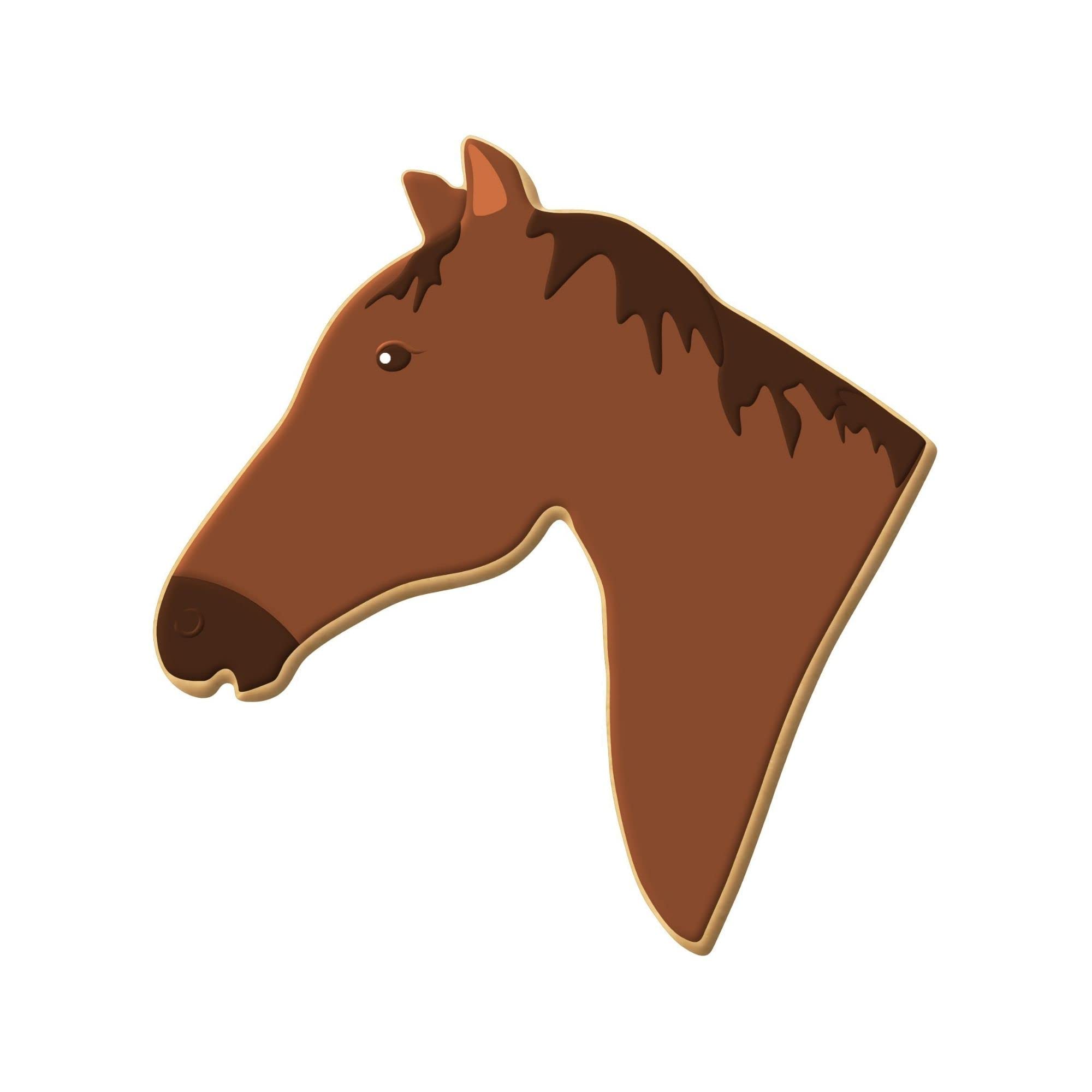 Horse Head Cookie Cutter 3.5 Inch - Made in the USA β Foose Cookie Cutters Tin Plated Steel Horse Head Cookie Mold