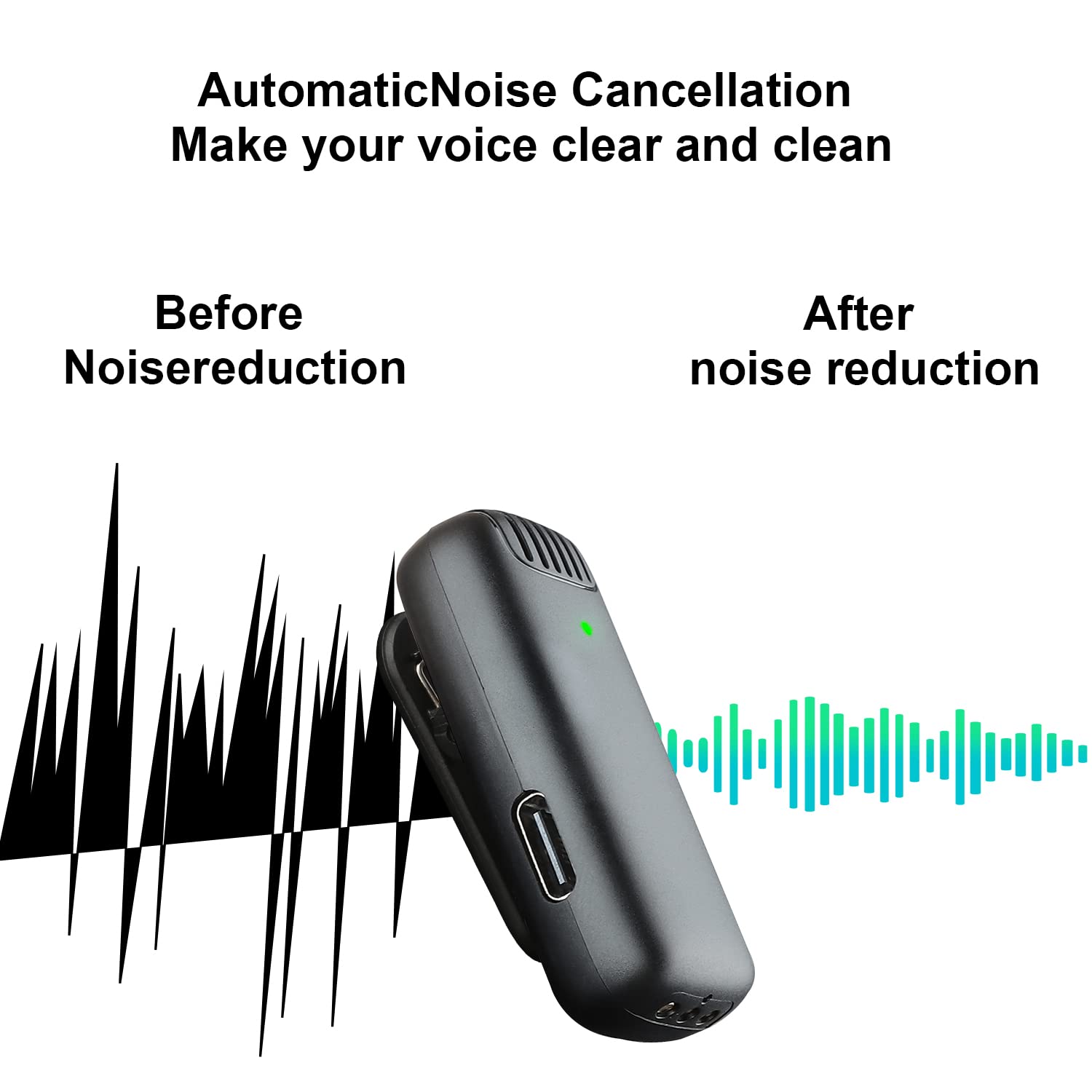 GD Guarda Wireless Lavalier Microphone with Charging Case, Mini Clip-on Lapel Mic for Recording, YouTube, TikTok, Facebook, Live Stream, 3 Levels Noise Reduction (Lighting (iPhone))