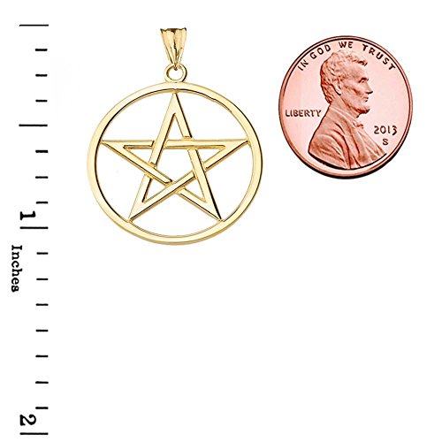 Elegant 10k Yellow Gold Pentagram Charm Pendant