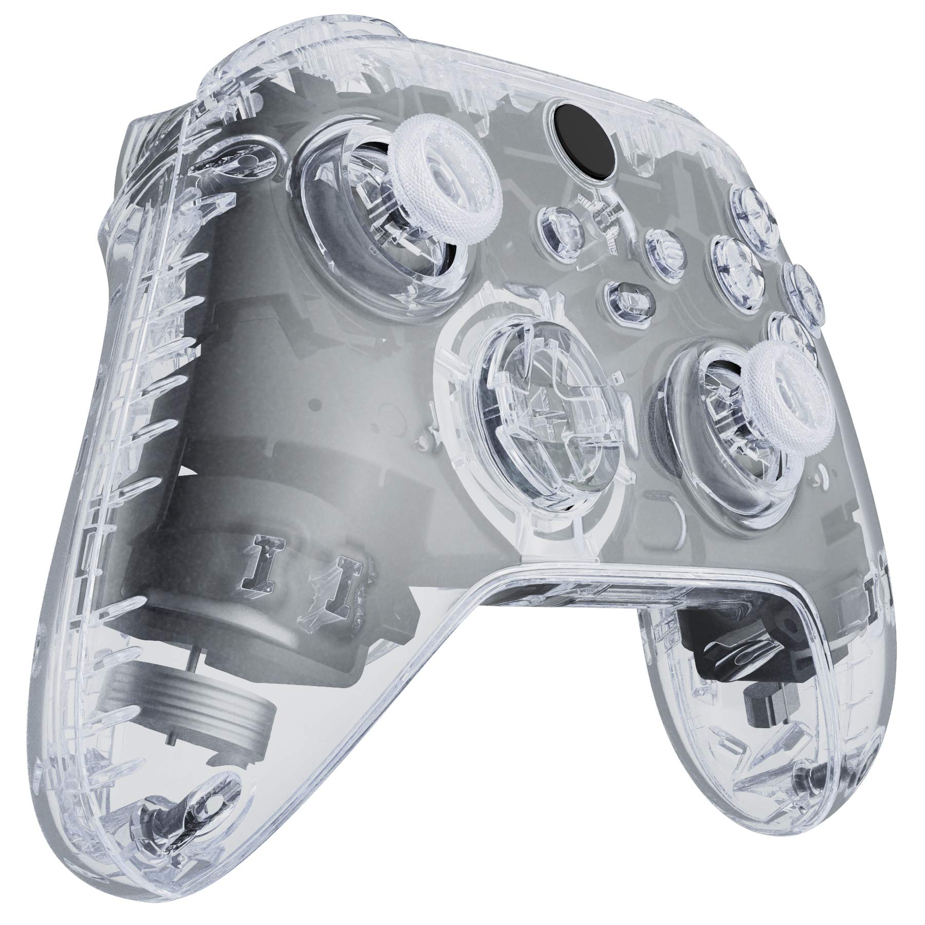 eXtremeRate Full Set Shell Buttons for Xbox Series X & S Controller, Clear Replacement Accessories Side Rails Grips Front Back Plate Cover for Xbox Core Wireless Controller [Controller Excluded]
