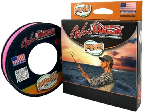 Fins Spectra 500-Yards Windtamer Fishing Line, Pink, 30-Pound