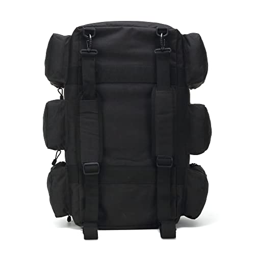 Sparklekle Military Duffel Bag 50L Gym Bag for Men Convertible Weekend Backpack for Sports Travel Camping (Black)
