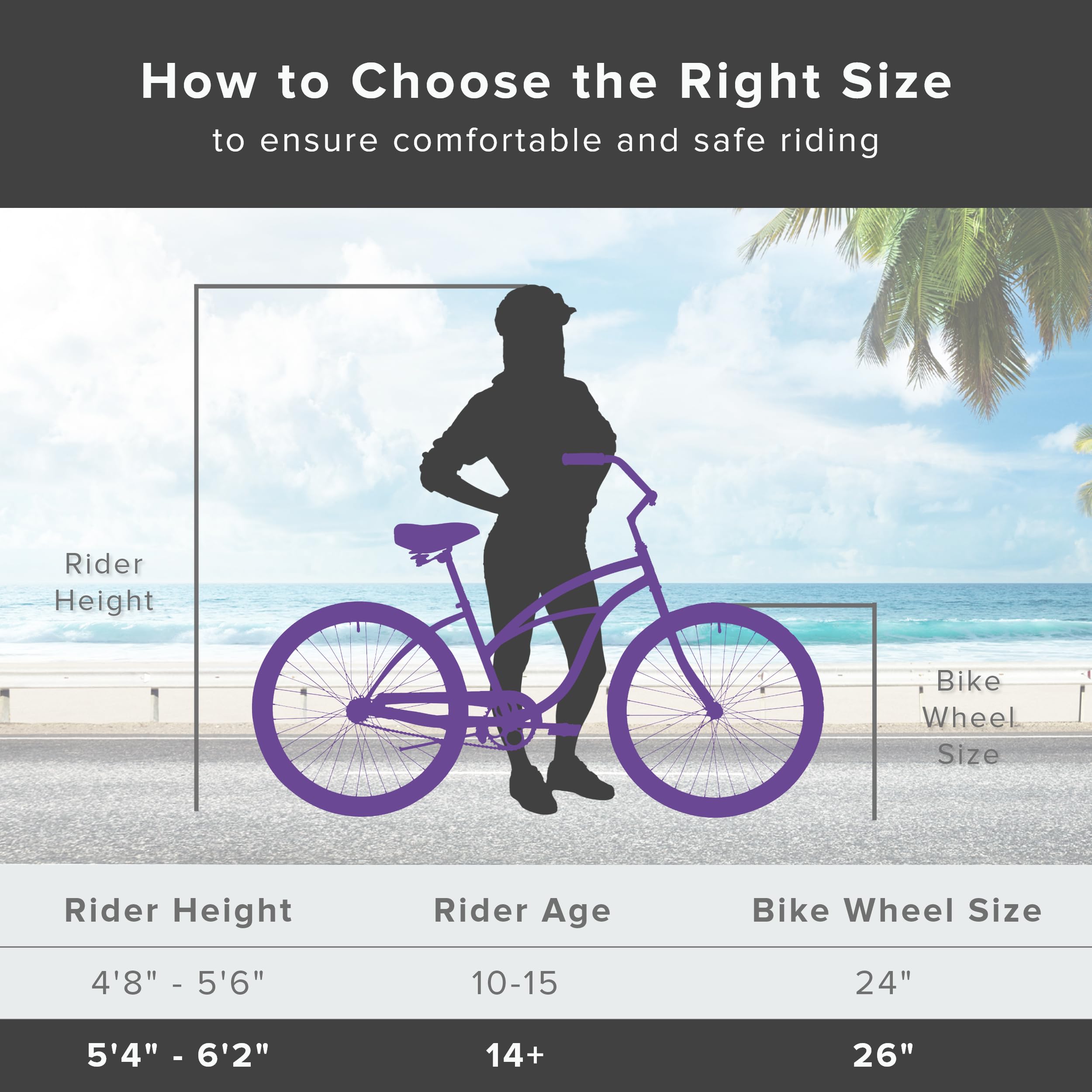 Firmstrong Urban Lady Single Speed - Women's 26" Beach Cruiser Bike (Purple)