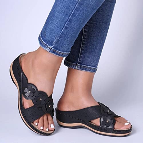 JMMSlmax Wedding Sandals for Women Guest Open Toe Buckle Ankle Strap Espadrille Sandals Platform Sandals Women Wide Width