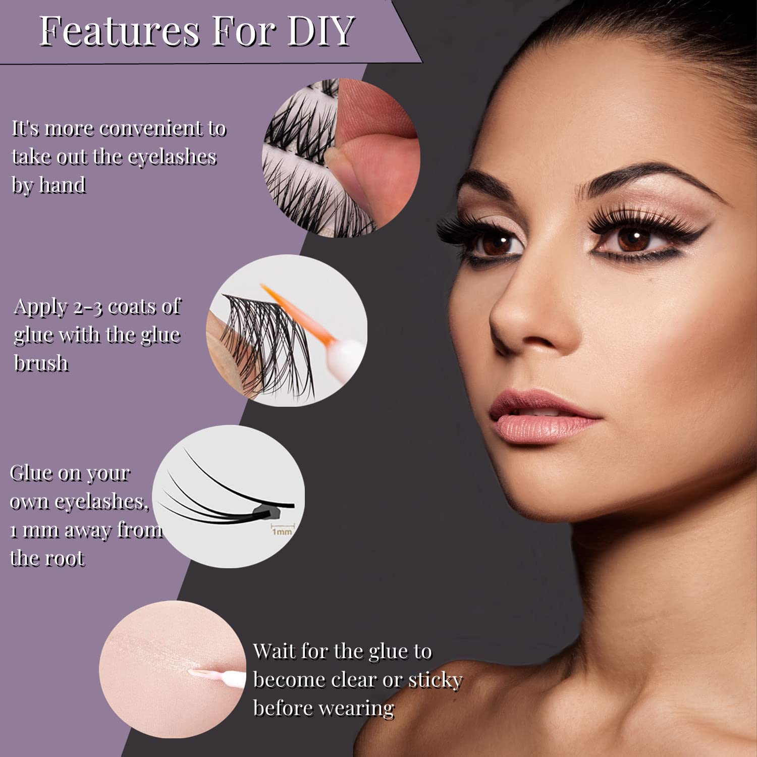 Magnetic SL Individual Lashes 45 Cluster 5 Styles DIY False Eyelashes Natural Look C CC D Curl Reusable Fluffy Soft With Clear Glue Strong Hold 10-14MM