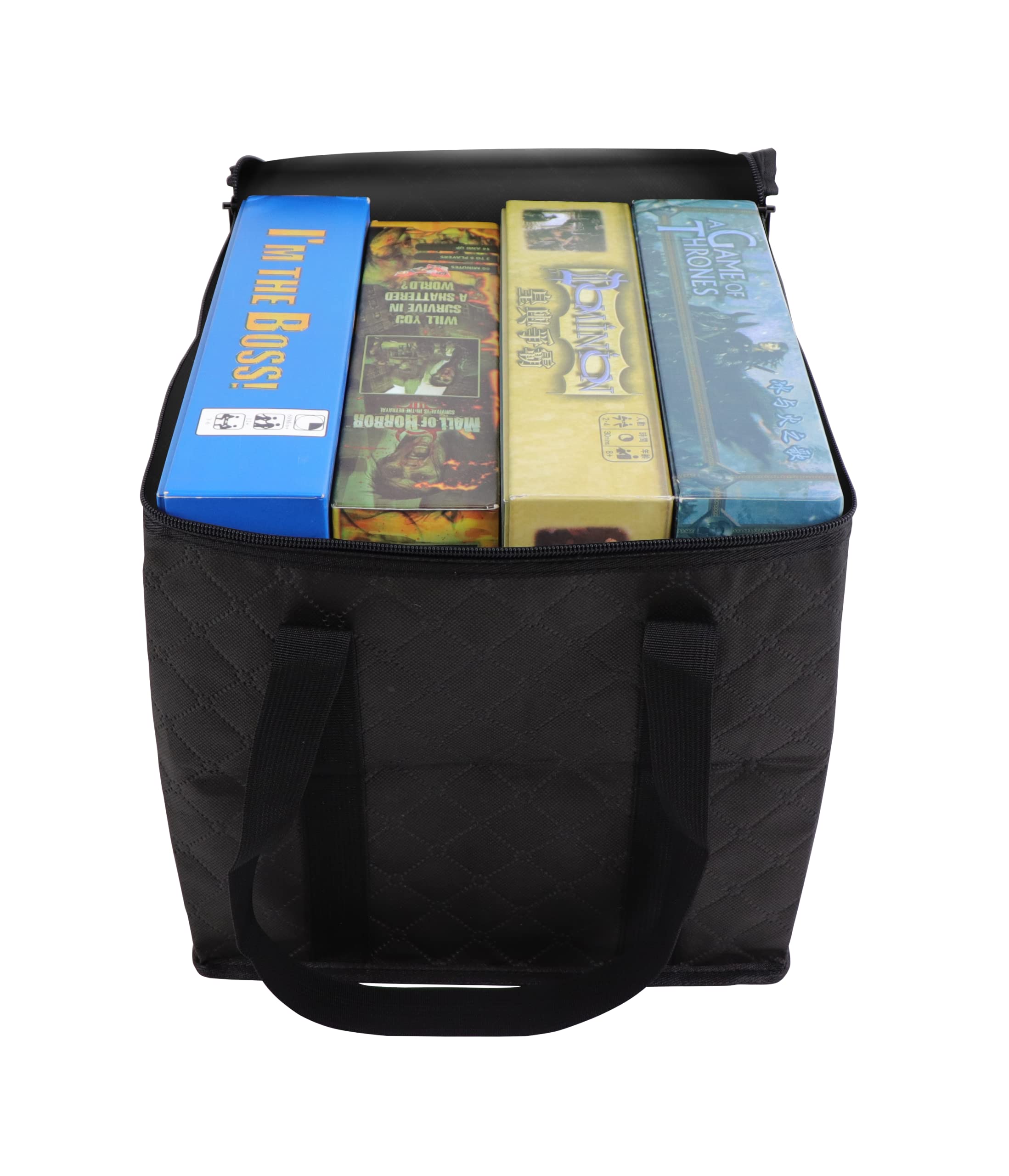 Lightweight Board Game Bag [Dual Layer Non-Woven Fabric/Carrying Handle/Zippered Lid/Water Resistant] (Red)