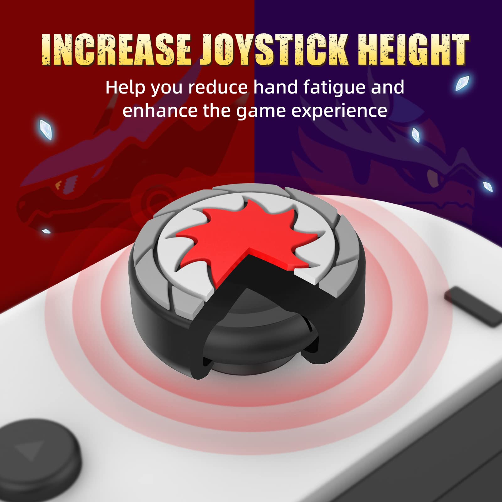 IINE Joycon Thumb Grip Caps, Gamed Theme Joystick Cover Compatible with Nintendo Switch/OLED/Switch Lite, Silicone Joystick Caps for Nintendo Switch