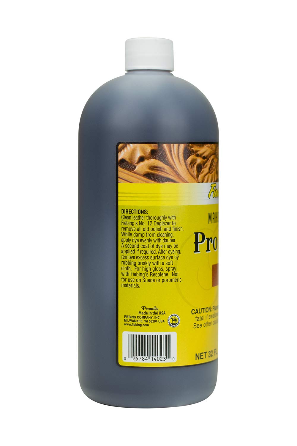 Fiebing's - Pro Dye 32 Oz Mahogany - Professional Oil Dye for Dyeing Leather