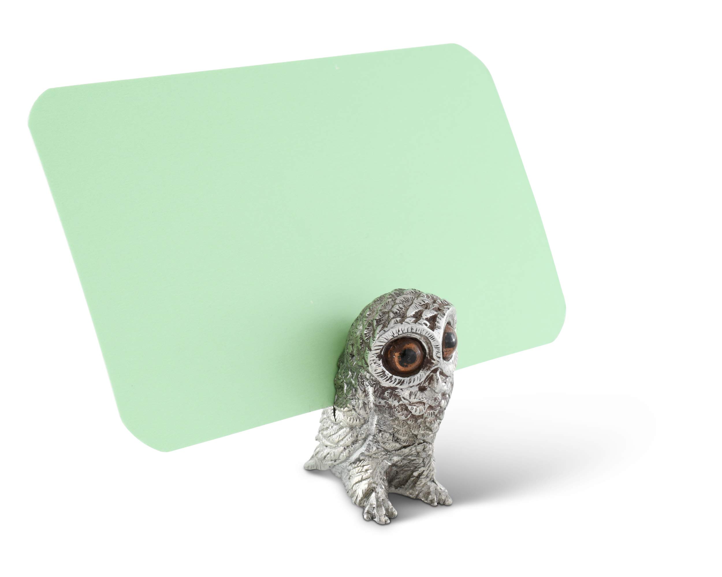 Vagabond House Pewter Owl Place Card Holder/Cheese Markers 1 inch Wide