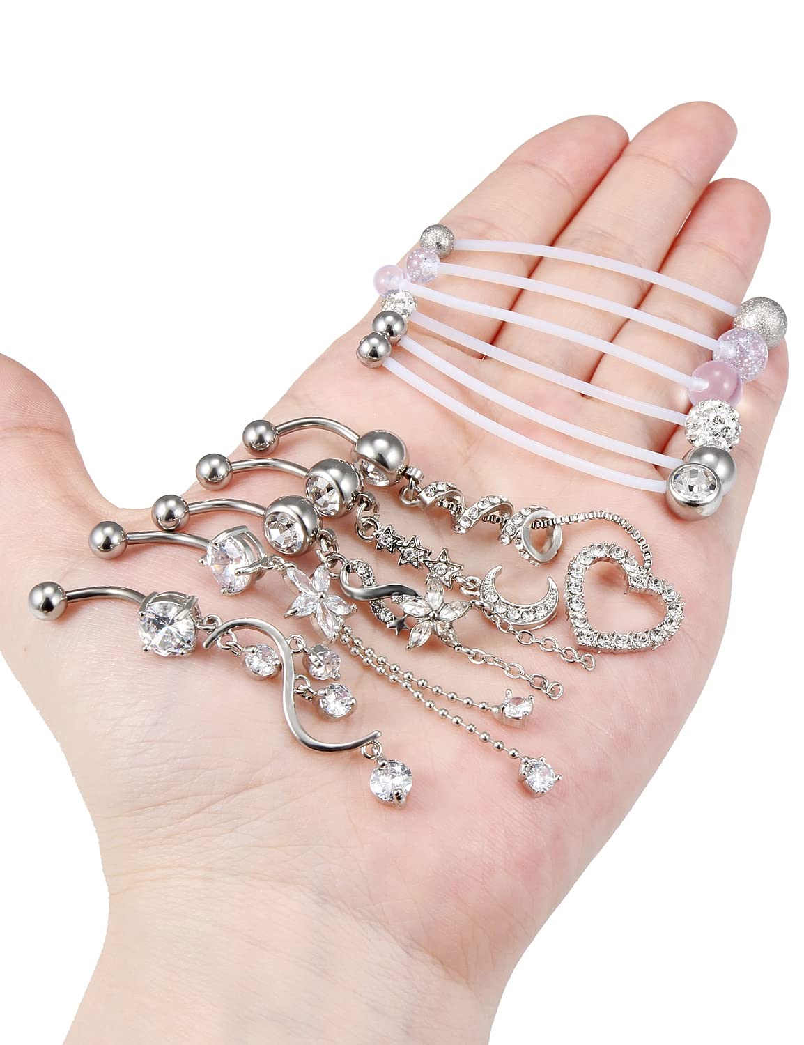 Goerhsjie Belly Button Ring Pregnancy Belly Button Rings Dangle Belly Button Rings Belly Rings Belly Button Rings Belly Ring Belly Button Ring Surgical Steel Belly Piercing Belly Rings for Women