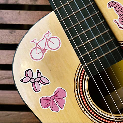 Preppy Sticker 100pcs Pink Party Supplies Decor Aesthetic Stickers Waterproof Sticker Mobile Phone for Laptop Water Bottle