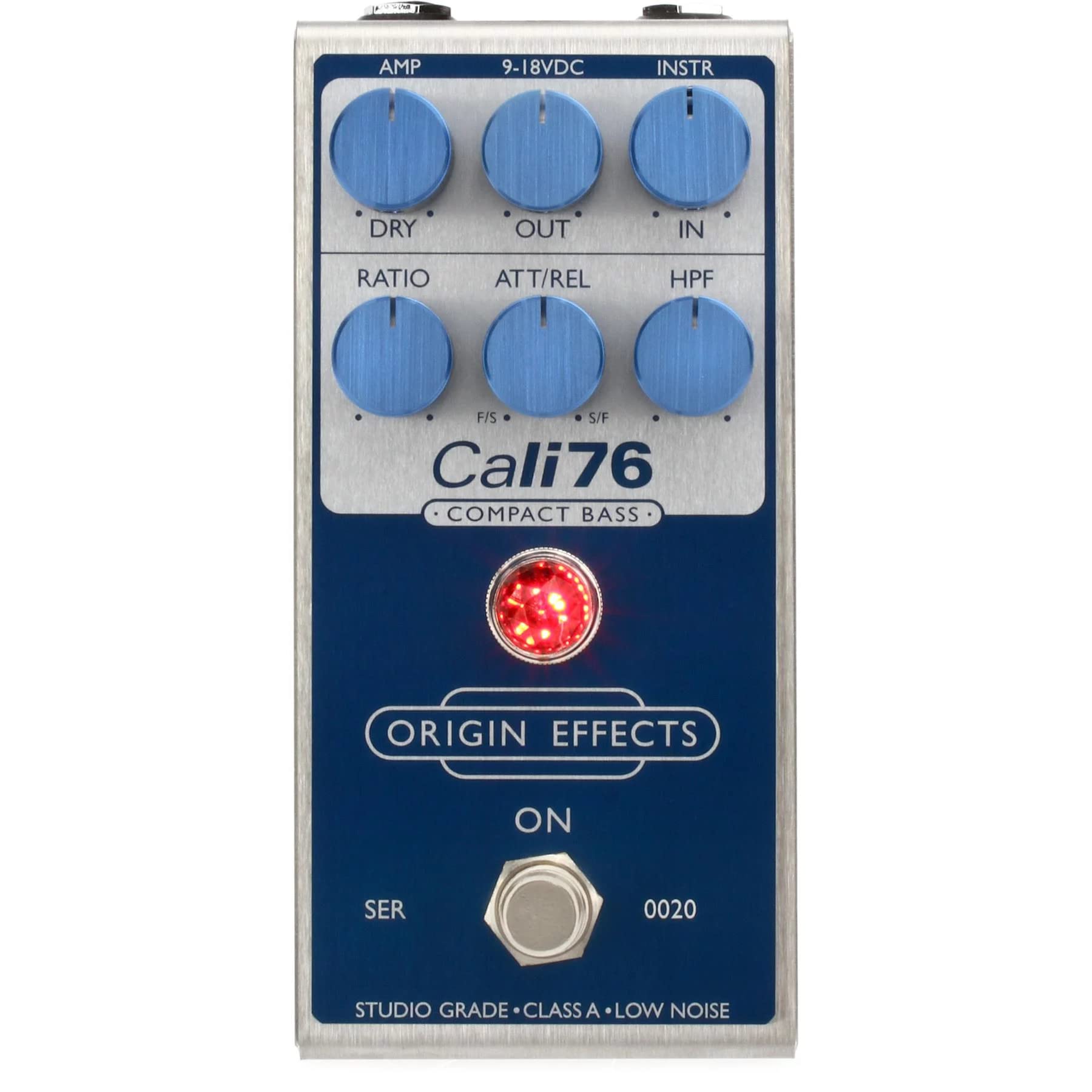 Geartree Origin Effects Cali76 Compact Bass Compressor Pedal, Super Vintage Blue (76-CB-SV)