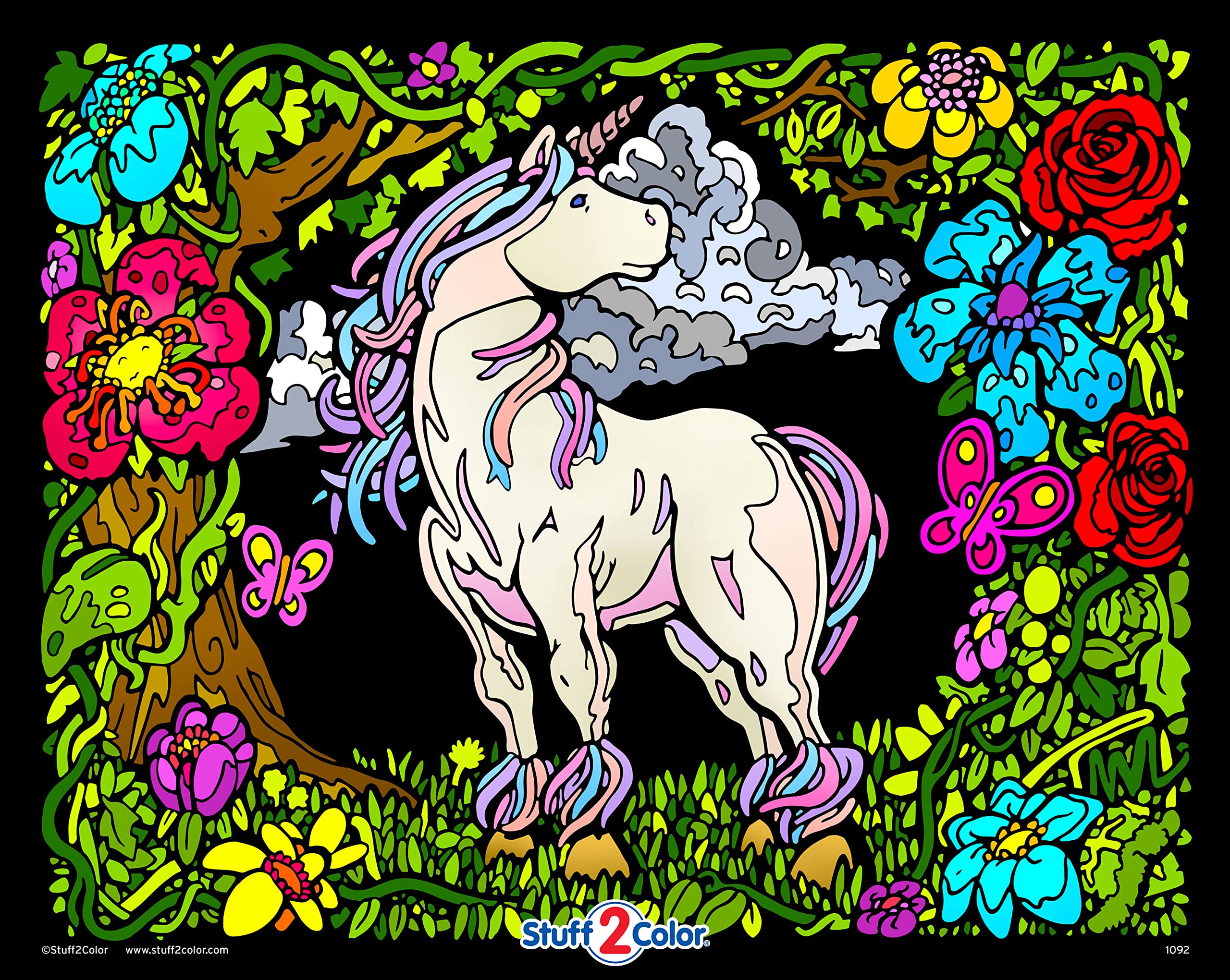 Imagination Unicorn - Fuzzy Coloring Poster - All Ages Coloring for Kids, Toddlers, Teens, and Adults (Great for Arts and Crafts Coloring Time, After School, or as a Family Activity)