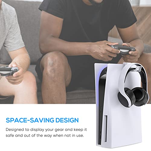 FYOUNG Headset Holder for PS5/for PS5 Slim, Hook Hanger for PS5 Headphone Hanger Holder, Headphone Stand for PS5/ PS5 Slim (White)