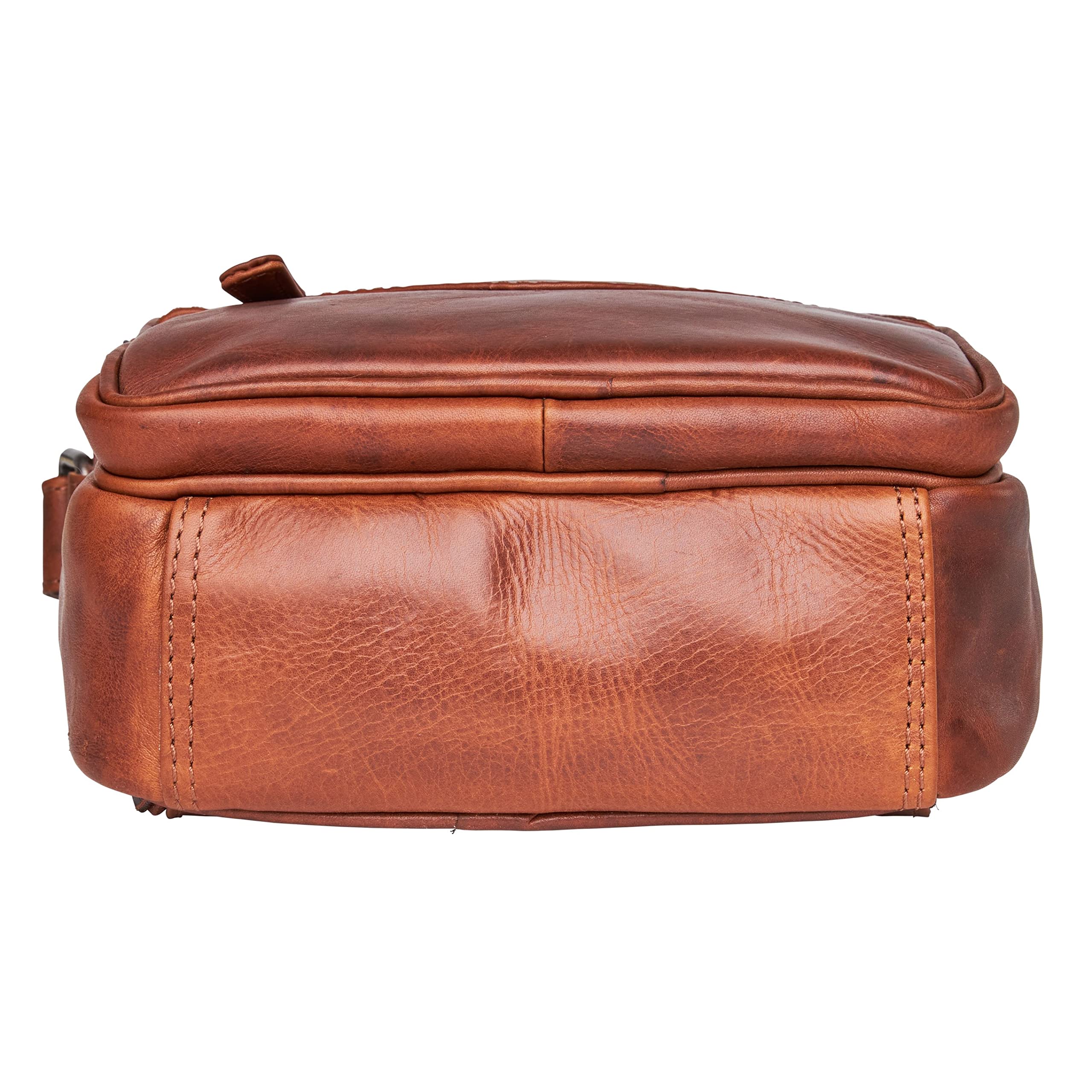 Lady Conceal Concealed Carry Logan Unisex Crossbody Bag (Cognac)