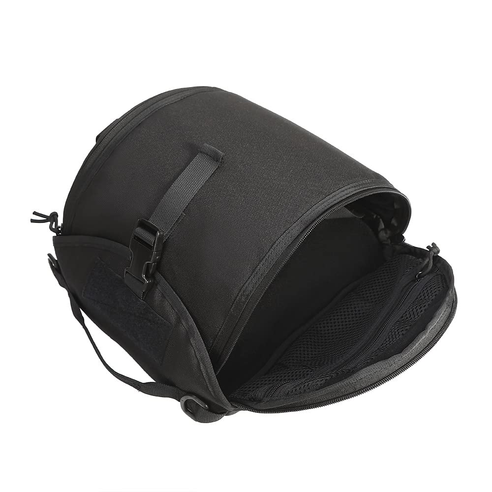 FARMSOLDIER Tactical Helmet Bag,Molle Helmet Bag Pack,Lightweight Padded Storage Bag for Carrying Airsoft Fast Motorcycle MICH Helmet Black