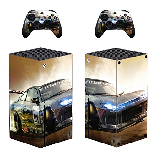 FELIPE SEIJI KUBA Protective Vinyl Skin Decal Cover for Xbox Series X Console Wrap Sticker Skins with Two Free Wireless Controller Decals Racing Car