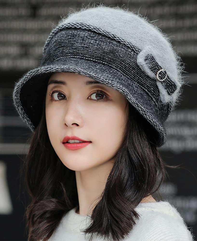 Hat and Scarf for Women, Women's Hat Scarf Set Warm Beanie Knitted Wool Hat Outdoor Cold Proof Scarf Hat Winter Hat Women A Black