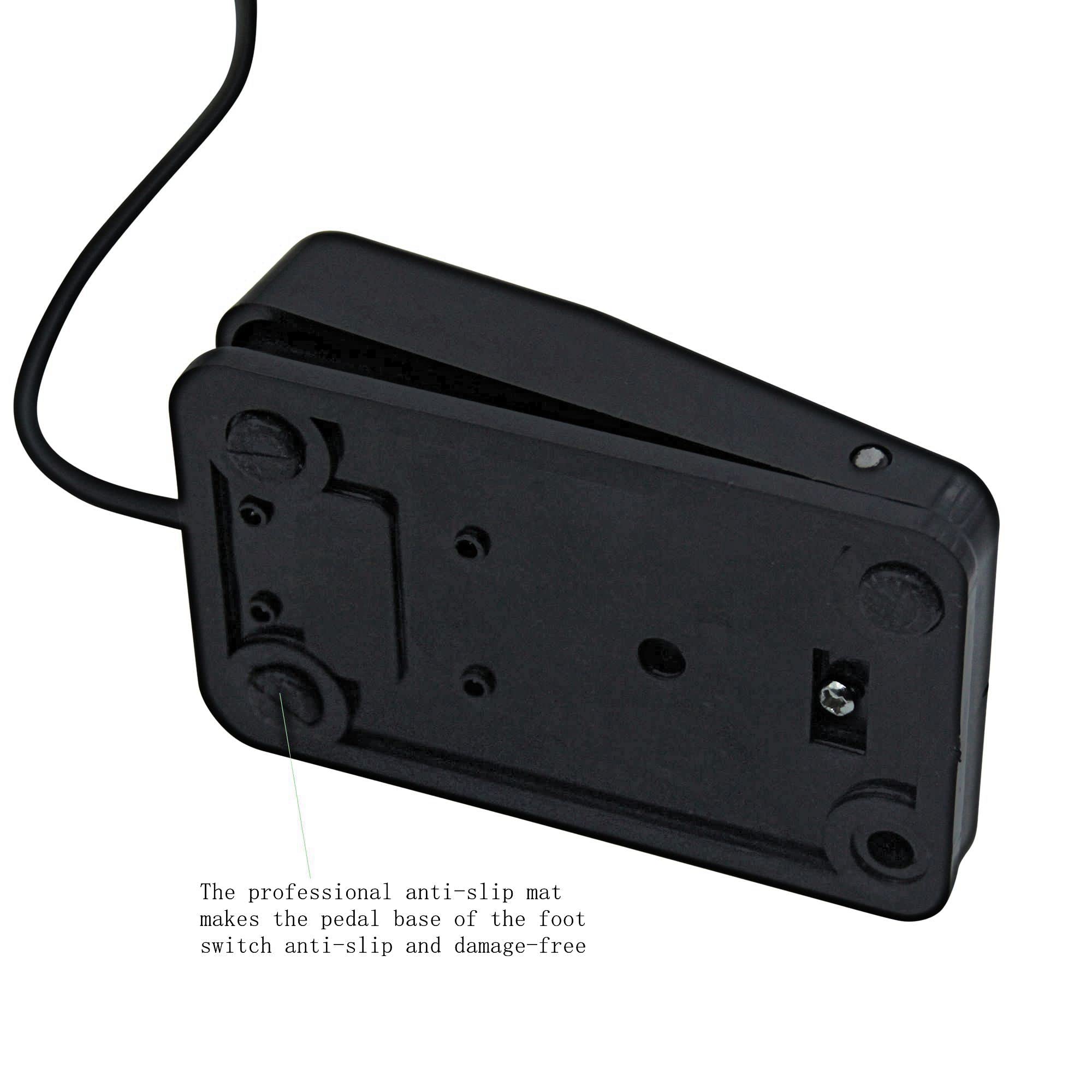 Foot Pedal Switch Power Supply,Switch Pedal Control with 5'ft Clip Cord and Standard 1/4 Phono Plug for Power Supply Machine Supplies Kit