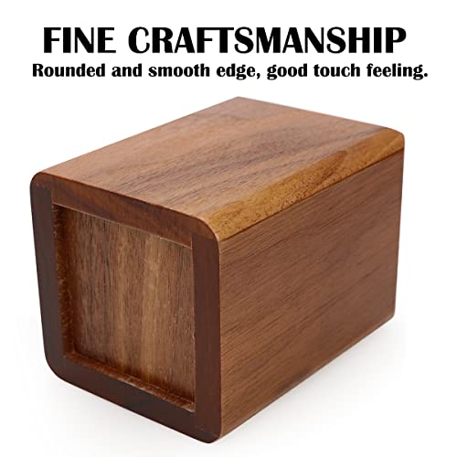 Wooden Pen Box Desktop Stationery Organizer Creative Simple Solid Natural Wood Pencil Holder for Office Supplies (Black Walnut)