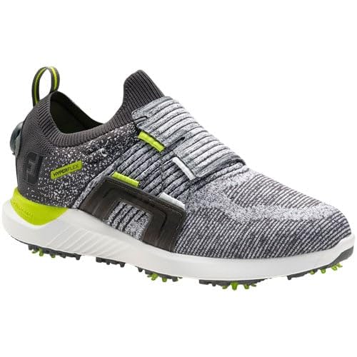 FootJoy Men's Hyperflex Boa Golf Shoes - Previous Season Style Grey/Green Wide 12