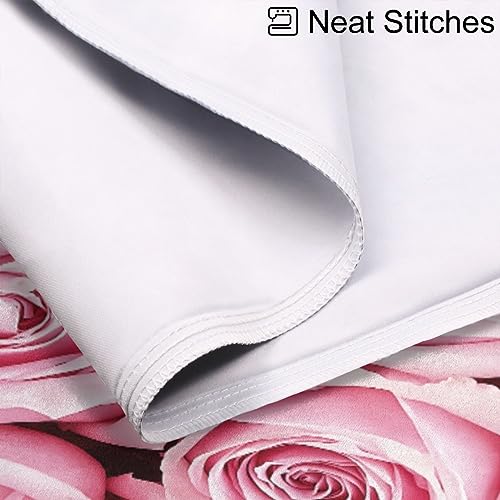 Pink Roses Satin Pillow Cases Silk Satin Pillowcase for Hair and Skin Standard Set of 2 Super Soft Silk Pillowcase with Envelope Closure (20x26 in)