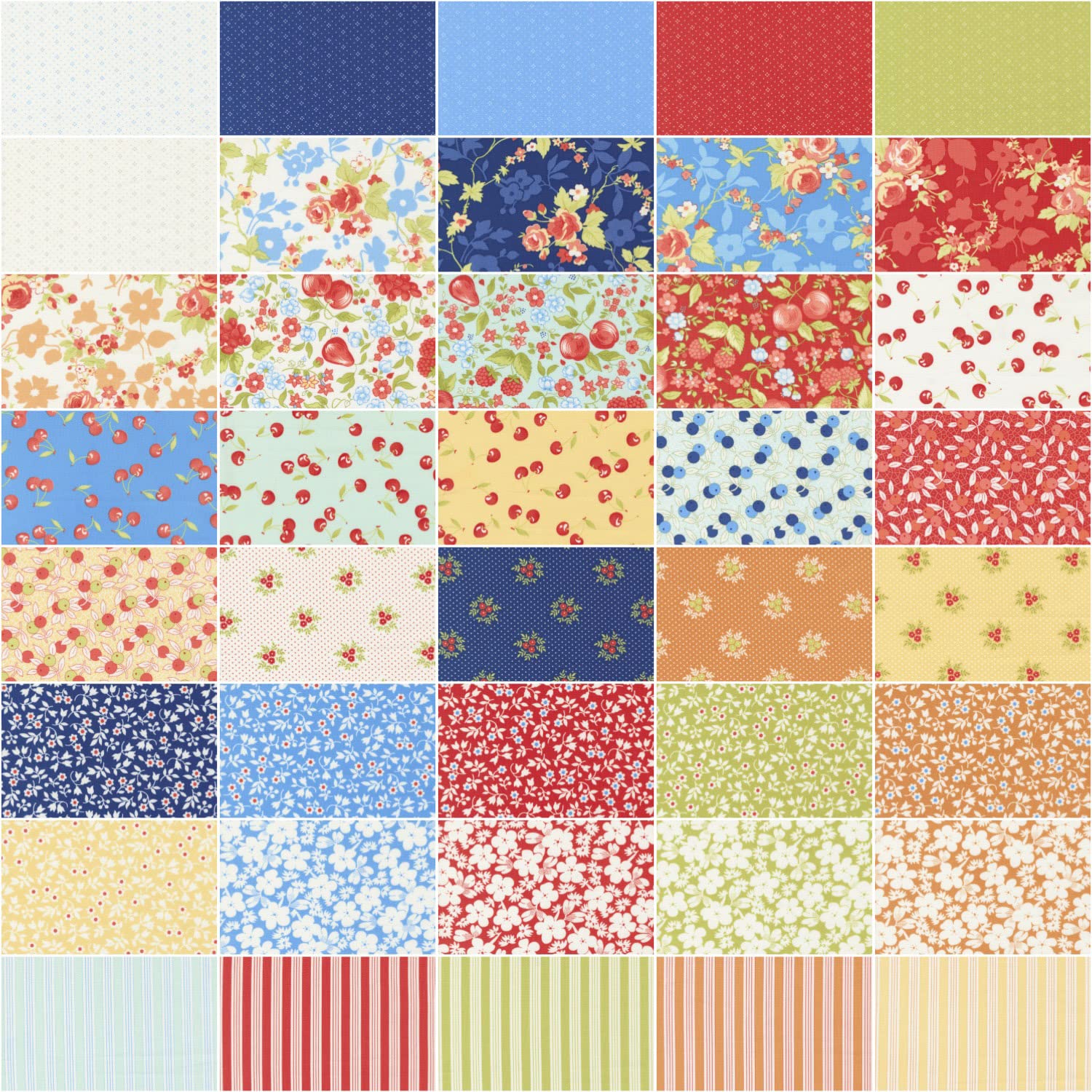 Fig Tree and Co Fruit Cocktail Jelly Roll 40 2.5-inch Strips Moda Fabrics 20460JR