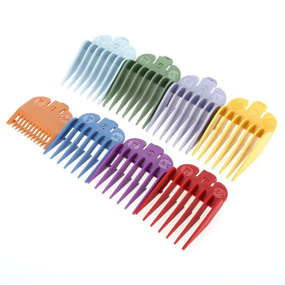 Guide Combs, HOMEKNOBS Hair Clipper Combs Guides Attachment Replacement Guards Set,8 Cutting Lengths from 1/8"to 1"(3-25mm) Fits for Most Full Size Hair Clippers/Trimmers