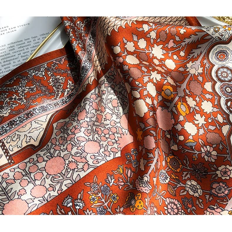 GPPZM Satin Silk Scarf Silk Women's Spring and Autumn Long Mulberry Silk Scarf Shawl Dual-use (Color : A, Size : 175cm)