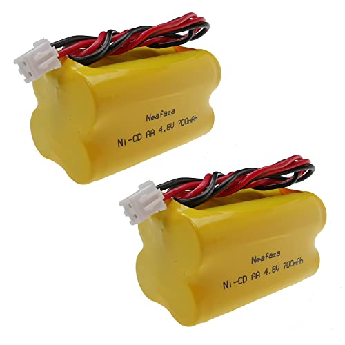 NEAFAZA BL93NC487 4.8V 700mAh Ni-Cd Battery Pack Compatible with Emergi-Lite MAG93NC487, Exit Light Co BAA-48R BAA48R, Interstate NIC0186, Dantona Custom-43, OSI OSA-126 BL93NC484 BL93NC485 (2 Pack)