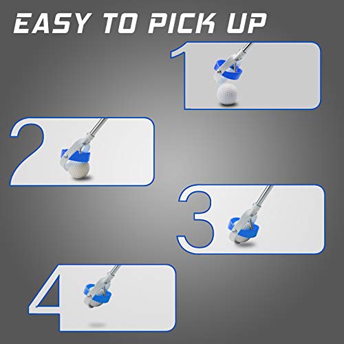Golf Ball Retriever, Golf Ball Retriever Telescopic for Water with Spring Release-Ready Head, Ball Retriever Tool Golf with Locking Clip, Grabber Tool, Golf Accessories Golf Gift for Men(Blue, 6ft)