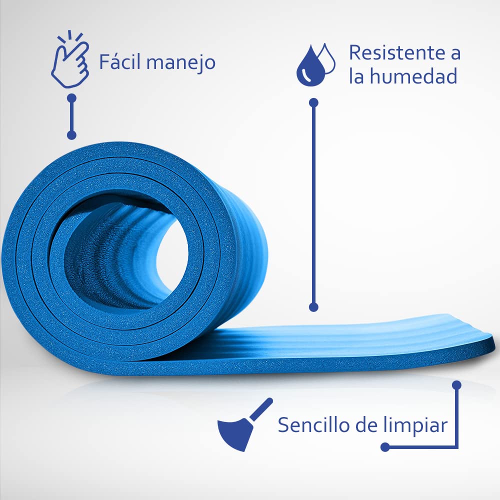 Extra Thick Yoga Mat | Non Slip Backing | 0.4 Inch Thick Foam | Includes Adjustable Carrying Straps | Perfect for at Home or on the go workouts (Black)