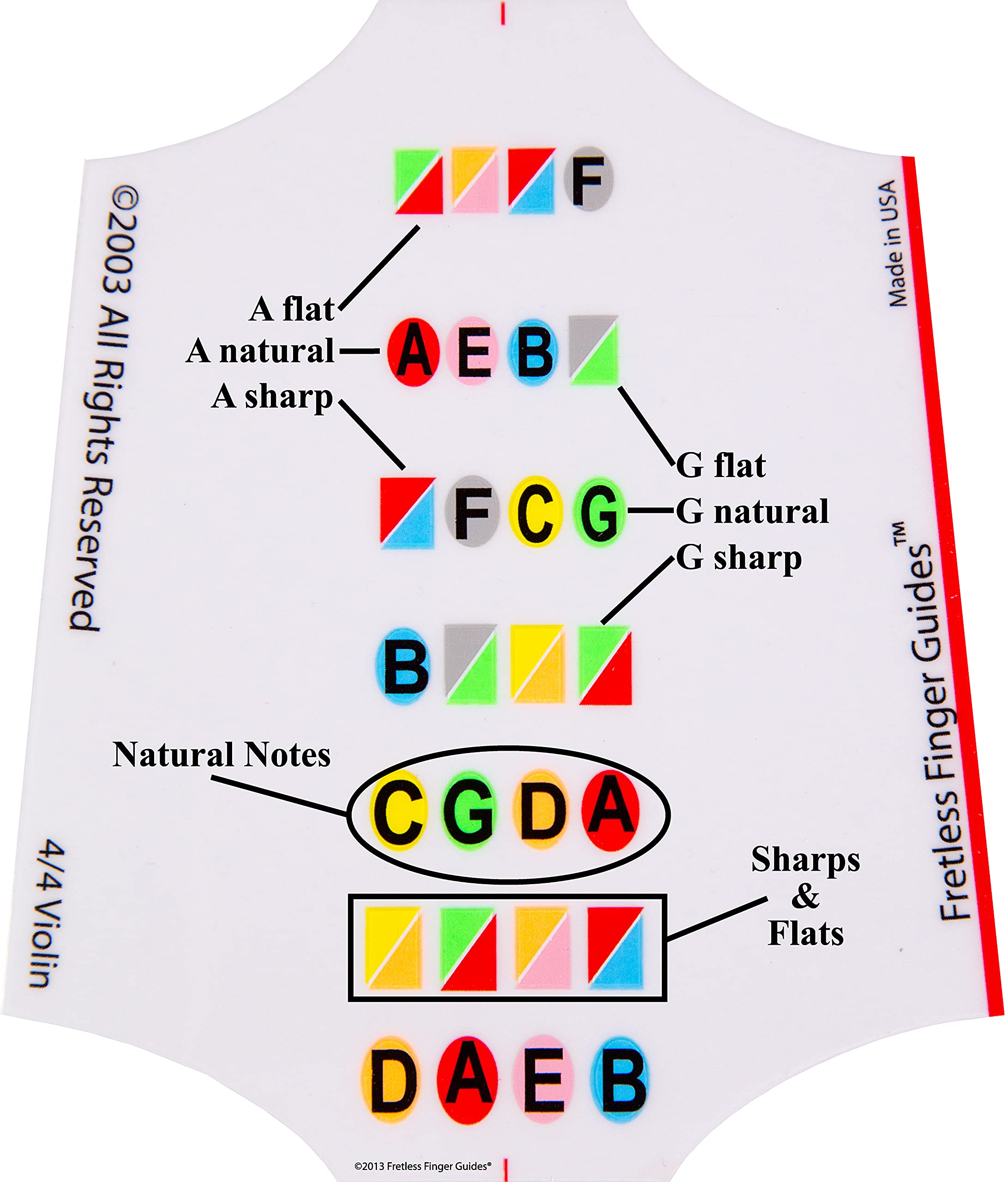 Fretless Finger Guides 4/4 Beginner Violin Finger Guide Helps You Learn to Play Violin Songs and Scales Quickly. No Glue or Adhesive