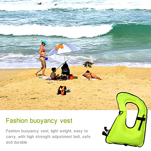 Inflatable Snorkel Vest for Adults, Adjustable Light Snorkeling Jackets Safety Vests for Diving, Snorkeling, Swimming, Surfing (Up to 200 lbs Loading)