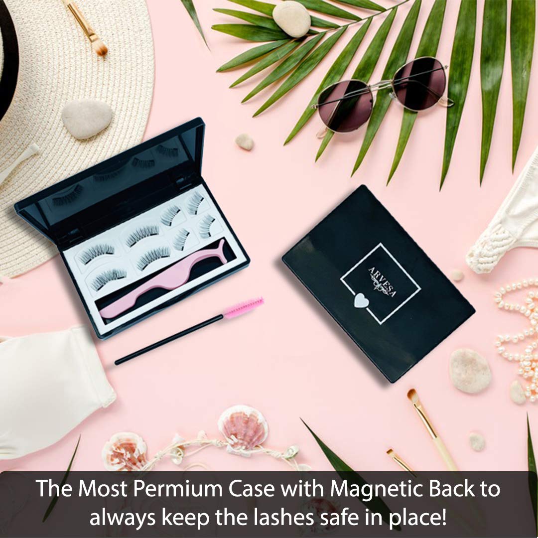 False Magnetic Eyelashes Without Eyeliner Full Set The Best Fake Eye Lashes Magnet - Dual Magnets no Liner Needed - Natural Look | No Glue, Reusable (Accents + Full Size)