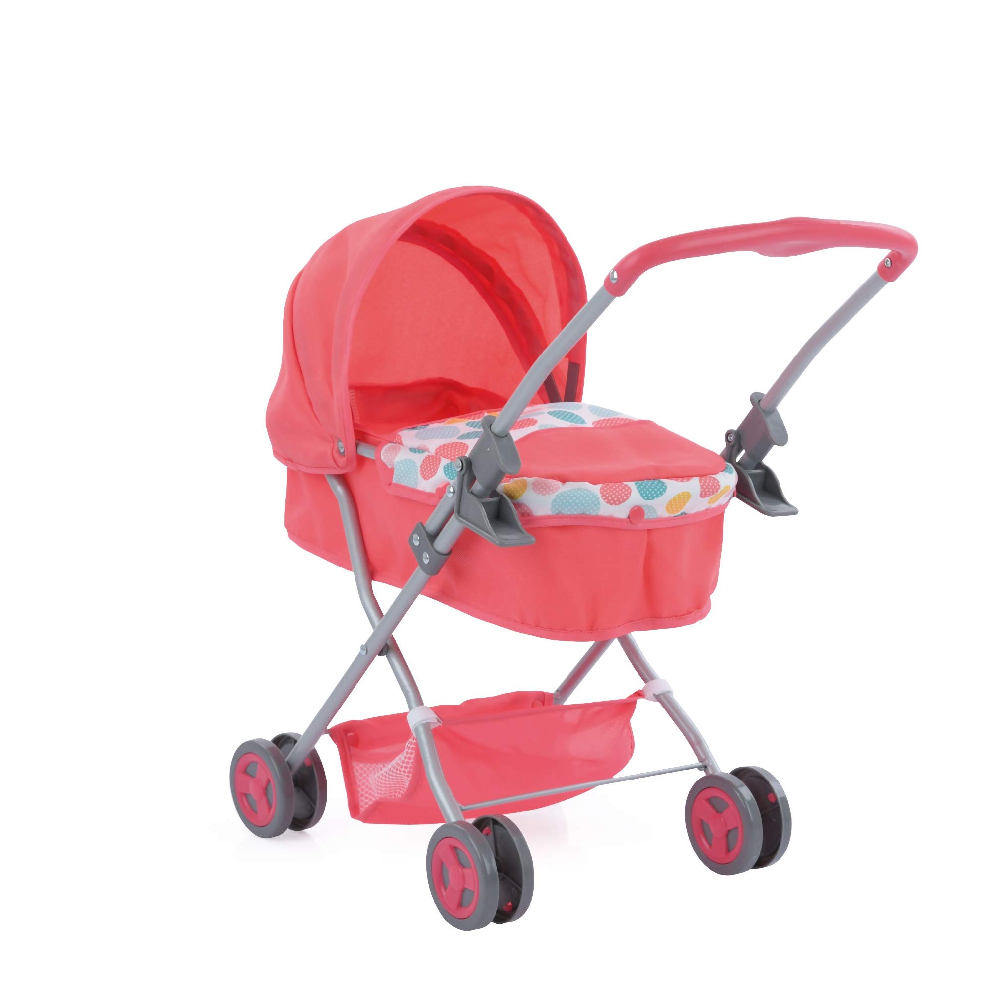 Hauck Uni Dot Star Doll Pram with Retractable Large Canopy, Shopping Basket