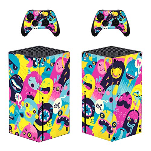FELIPE SEIJI KUBA Vinyl Skin Sticker Cover Decal for Microsoft Xbox Series X Console and Remote Controllers multi color HD Printing