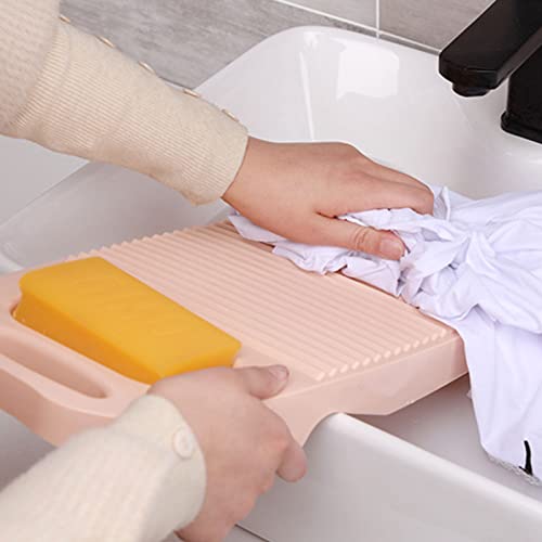 Jocyshop Plastic Washboard Laundry Board, Household Hand Washing Board for Laundry, Washboard for Hand Washing Clothes, Washboard for Laundry, Pink, 17.7 x 7.8 inches