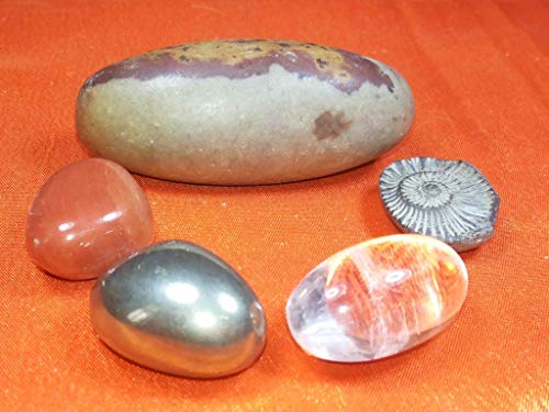 Paper Panchayatan Shila for Sona Bhadra Ganpati , Vallam Surya , Shaligram Vishnu , Banalingam Shiv and Swarnamukhi Devi (Multicolour)